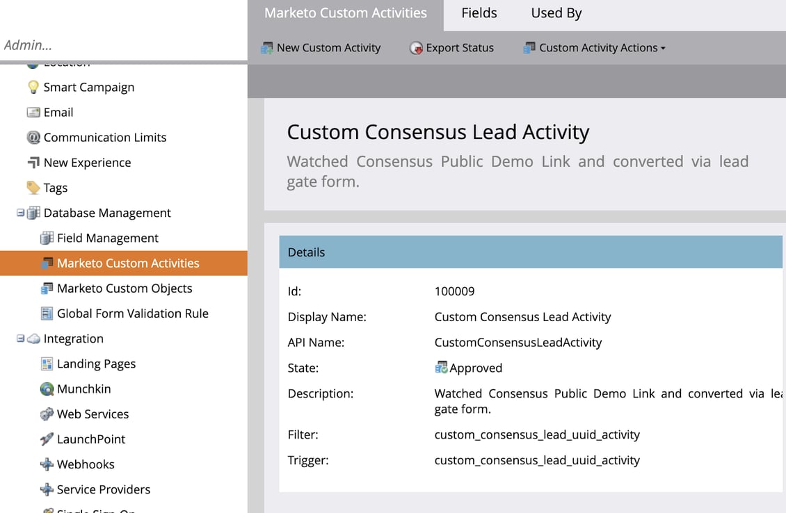 Marketo Data Sync - Syncing Consensus Demo Views