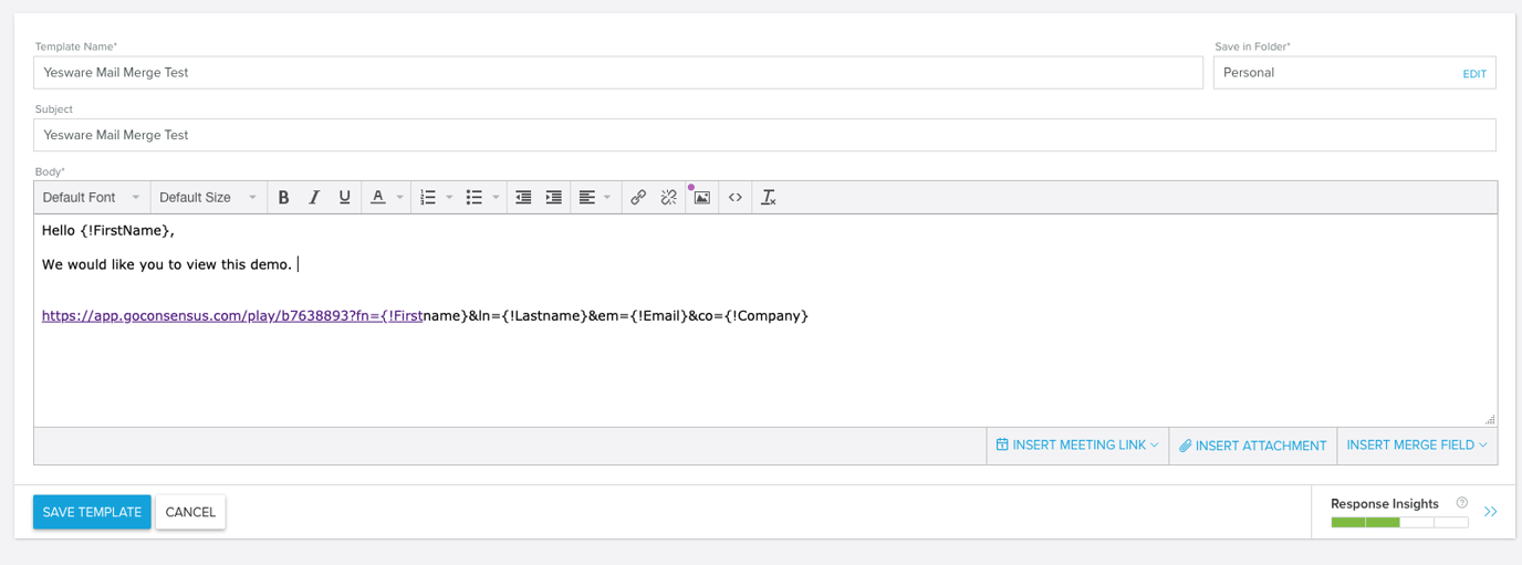 Yesware - Mail Merge Demo Link