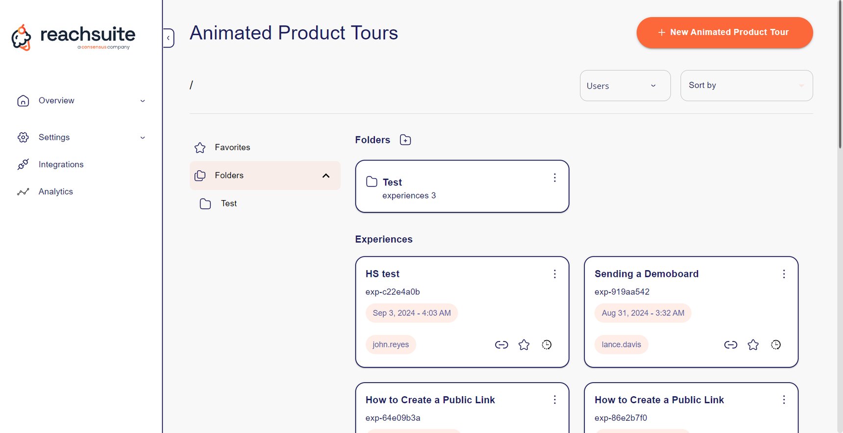ReachSuite Dashboard Overview Navigation