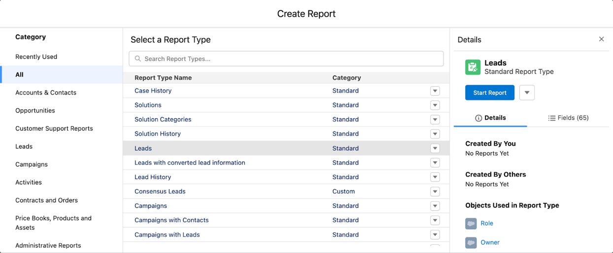 Salesforce Version 11 - Building Custom Reports