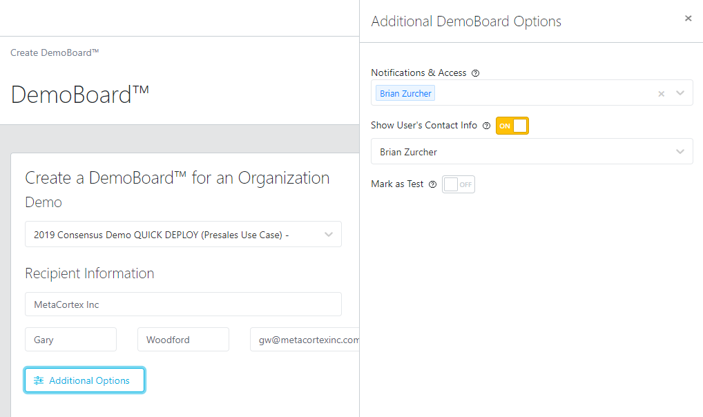 How to add Rep Contact Information to your DemoBoards